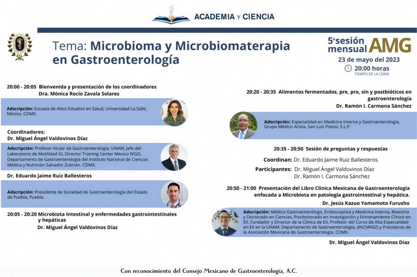 Sesión Mensual Mayo 2023: Microbioma y Microbiomaterapia en ...